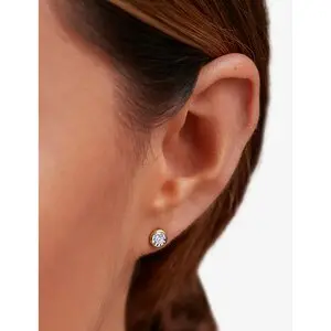 Monica Vinader Solitaire Diamond Stud Earrings - Yellow Gold