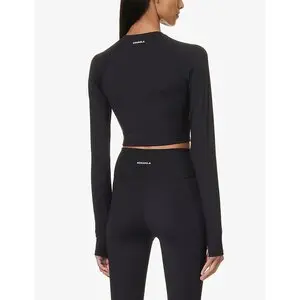 ADANOLA Fitted Long-sleeved Cropped T-shirt