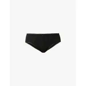 COU COU Cosy Pointelle Organic-cotton Briefs - 2black