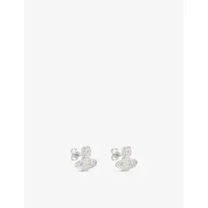 VIVIENNE WESTWOOD Carmela Bas Relief Earrings - Platinum / White Cz