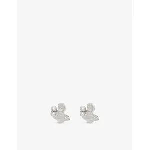 VIVIENNE WESTWOOD Carmela Bas Relief Earrings - Platinum / White Cz