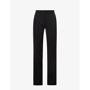 JOSEPH Morissey Straight-leg High-rise Trousers - Black