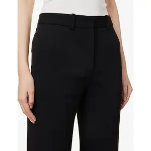 JOSEPH Morissey Straight-leg High-rise Trousers - Black