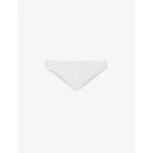 Calvin Klein Sheer Marquisette Embroidered Stretch-lace Briefs - White