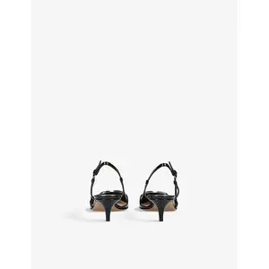 Valentino Garavani Vlogo 40 Patent-leather Slingback Courts - Black