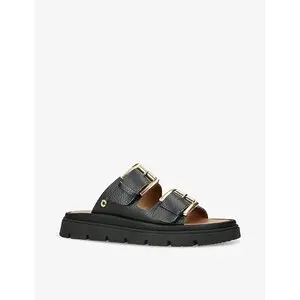 Carvela Pavilion Buckle-strap Leather Sandals - Black