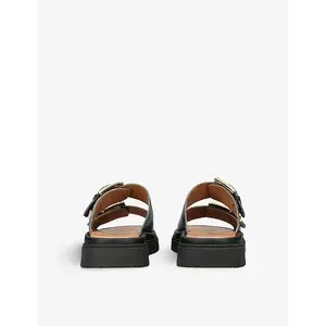 Carvela Pavilion Buckle-strap Leather Sandals - Black