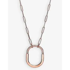 Tiffany & Co. Lock 18ct Diamond Pendant Necklace - Rose Gold
