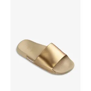 Havaianas Classic Metallic Rubber Sliders - Sand Grey