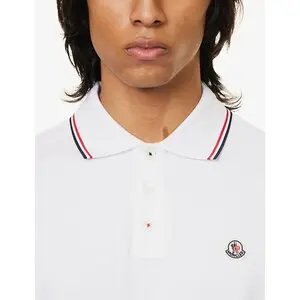 Moncler Brand-patch Split-hem Cotton-piqué Polo Shirt