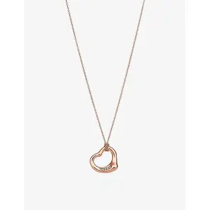 Tiffany & Co. Elsa Peretti Open Heart Diamond Necklace - Rose Gold