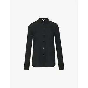 Vince Long-sleeved Slim-fit Stretch-silk Shirt - Black