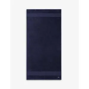 Lacoste Le Croco Logo-embroidered Cotton 70cm X 140cm - Marine