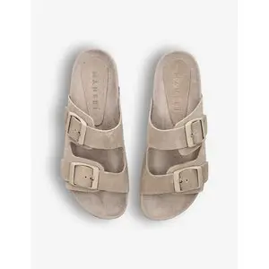 Manebí Traveler Nordic Double-buckle Suede Sandals - Taupe