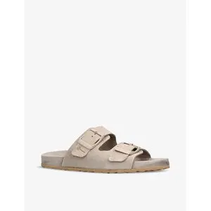 Manebí Traveler Nordic Double-buckle Suede Sandals - Taupe