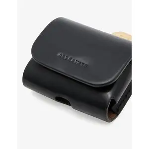 ALLSAINTS Logo-debossed Leather Airpod Case