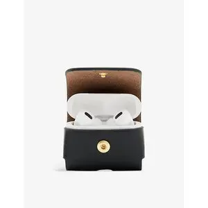 ALLSAINTS Logo-debossed Leather Airpod Case