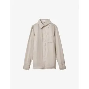REISS Reiss Belle Relaxed-Fit Long-Sleeve Linen Shirt Neutral