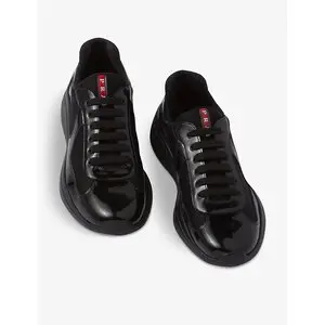 Prada America's Cup Leather And Mesh Trainers - Black