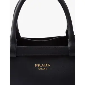 Prada Buckle Leather Medium Tote Bag
