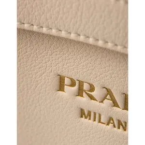 Prada Buckle Leather Medium Tote Bag