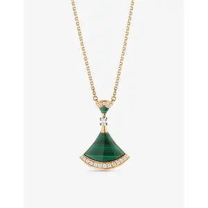 BVLGARI Divas' Dream Rose Gold, Diamond And Malachite Pendant Necklace - Yellow Gold