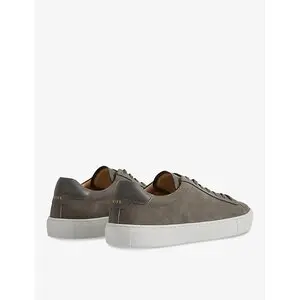 REISS Logo-embossed Leather Low-top Trainers - Grey