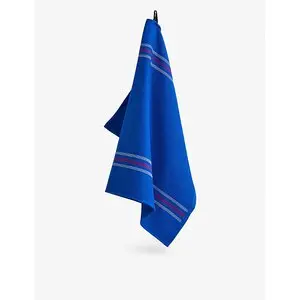 HAY Canteen Striped Cotton Tea Towel - Blue And Fuchsia