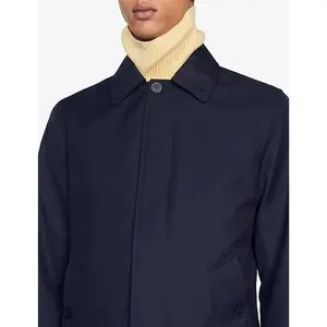 Sandro Collared Waterproof Shell Coat - Bleus