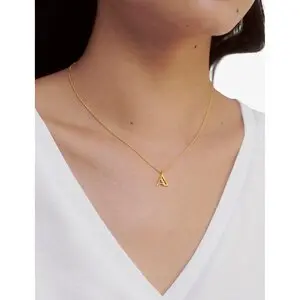 Monica Vinader Letter Pendant Necklace - Gold