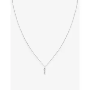 ASTRID & MIYU Initial Cubic Zirconia Necklace - Rhodium