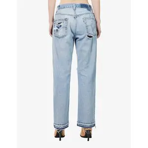 CASEY JEAN BY JEAN VINTAGE Distressed Straight-leg Mid-rise Jeans