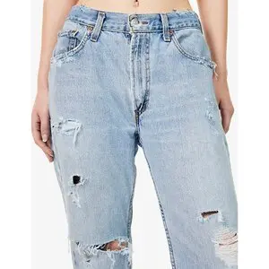 CASEY JEAN BY JEAN VINTAGE Distressed Straight-leg Mid-rise Jeans