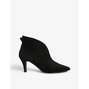 Carvela Flute Curved Ankle Suede Heeled Ankle Boots