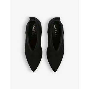 Carvela Flute Curved Ankle Suede Heeled Ankle Boots