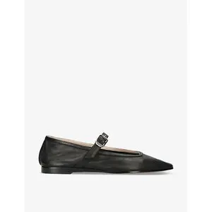 Le Monde Beryl Mary Jane Leather Ballet Flats - Black