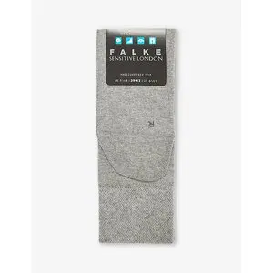 Falke Ribbed-Cuff Cotton-Blend Socks Light Greymel.