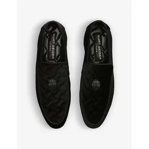 Kurt Geiger Eagle-embellished Quilted Velvet Loafers - Black/comb