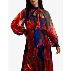 Ted Baker London Adanie Floral-print Pleated Maxi Dress