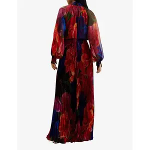 Ted Baker London Adanie Floral-print Pleated Maxi Dress