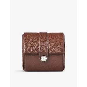 ASPINAL OF LONDON Travel Logo-print Leather Watch Box - Tobacco