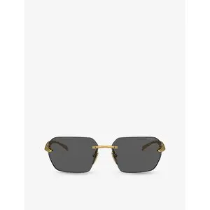 Prada Pr A56s Irregular-frame Metal Sunglasses - Gold