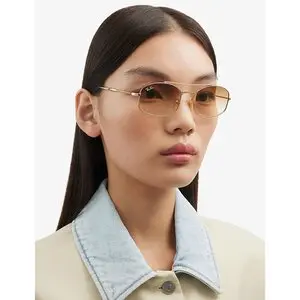 Ray-ban Rb3719 Oval-frame Sunglasses - Gold