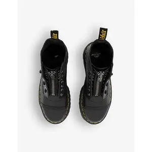 Dr. Martens Sinclair Tonal-stitched Zip-up Leather Ankle Boots - Black Milled