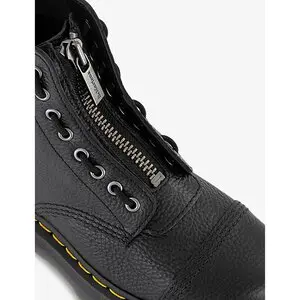 Dr. Martens Sinclair Tonal-stitched Zip-up Leather Ankle Boots - Black Milled