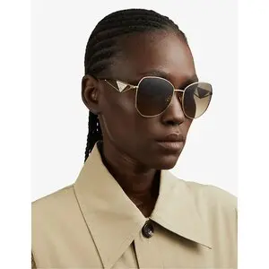 Prada Pr 57ys Aviator Sunglasses - Gold
