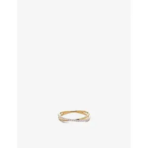 Monica Vinader Crossover 14ct Yellow-gold And Diamond Ring - Yellow Gold