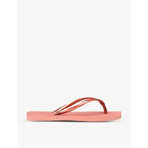 Havaianas Slim Square-toe Rubber Flip Flops - Crocus Rose