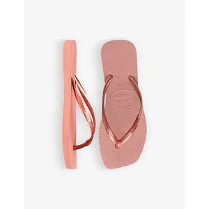 Havaianas Slim Square-toe Rubber Flip Flops - Crocus Rose