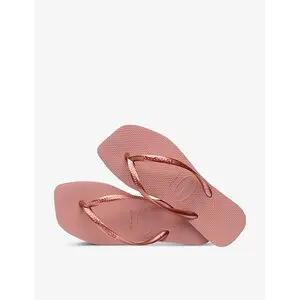 Havaianas Slim Square-toe Rubber Flip Flops - Crocus Rose